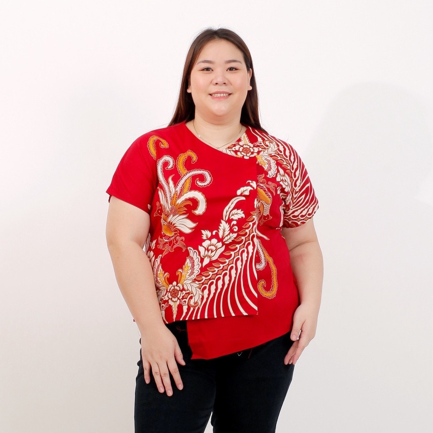 Jual Baju Atasan Batik Wanita Jumbo Big Size Blouse 292 Pnx Xxl Xxxl Ld
