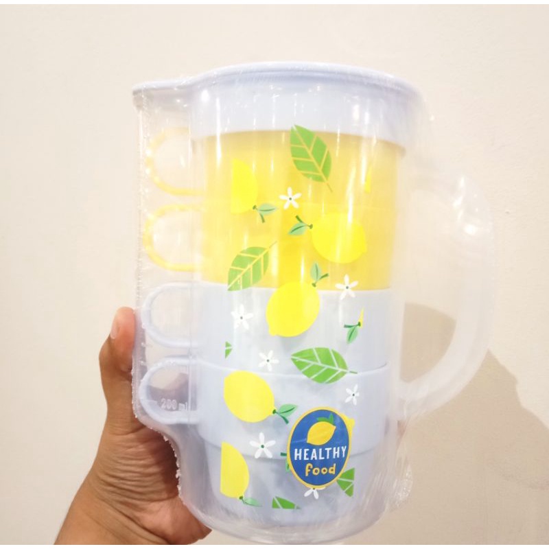 Jual MINISO LEMON DAY WATER PITCHER & 4 CUPS / TEKO SET DAN GELAS ...