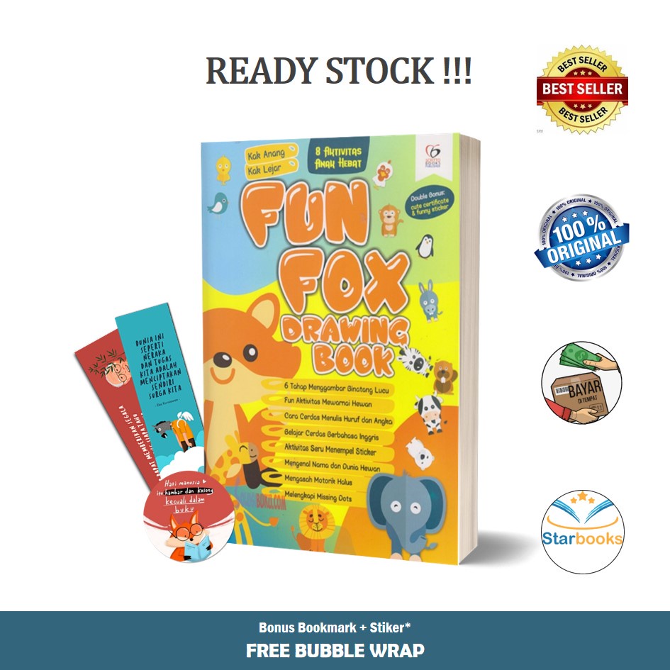 Jual Buku Fun Fox Drawing Book - Scritto | Shopee Indonesia
