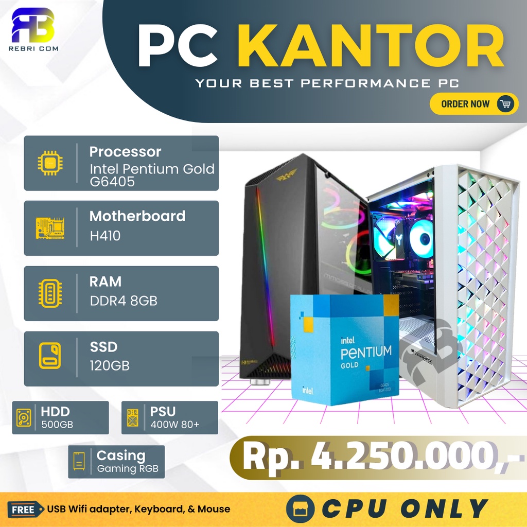 Jual PC Processor Intel Pentium Gold G6405 8GB / FULLSET | Shopee Indonesia