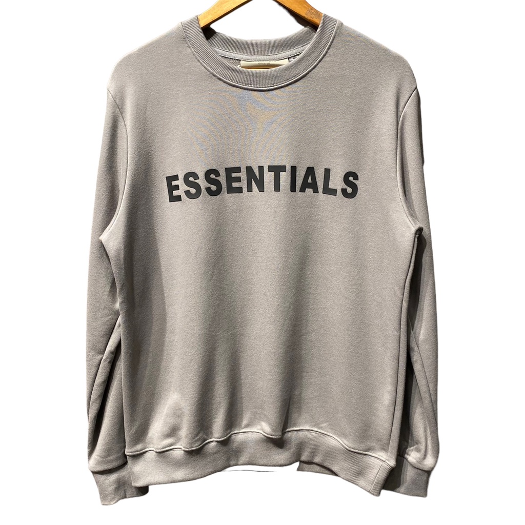 Jual ESSENTIALS Front Logo Sweater - Grey | Shopee Indonesia