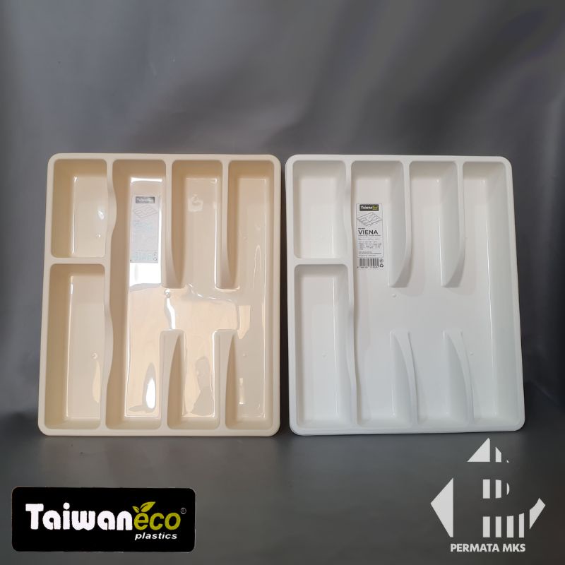 Jual Tempat Sendok Plastik / Cutlery Tray / Organizer Dapur Putih Cream ...