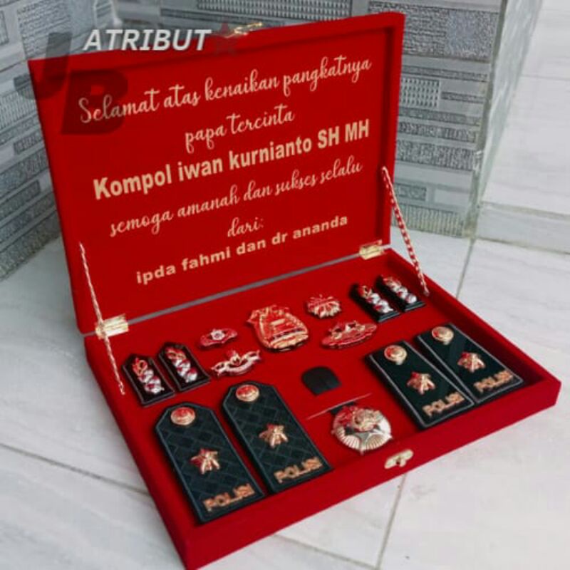 Jual pangkat kompol polisi pdh pdu box set sepaket custom | Shopee ...