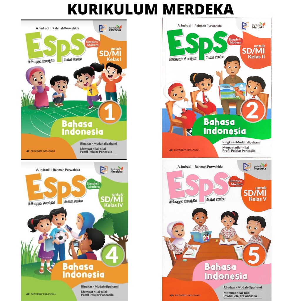 Jual KURIKULUM MERDEKA BUKU ESPS BAHASA INDONESIA SD/MI Kelas 1 2 3 4 5 6 Penerbit Erlangga - A ...