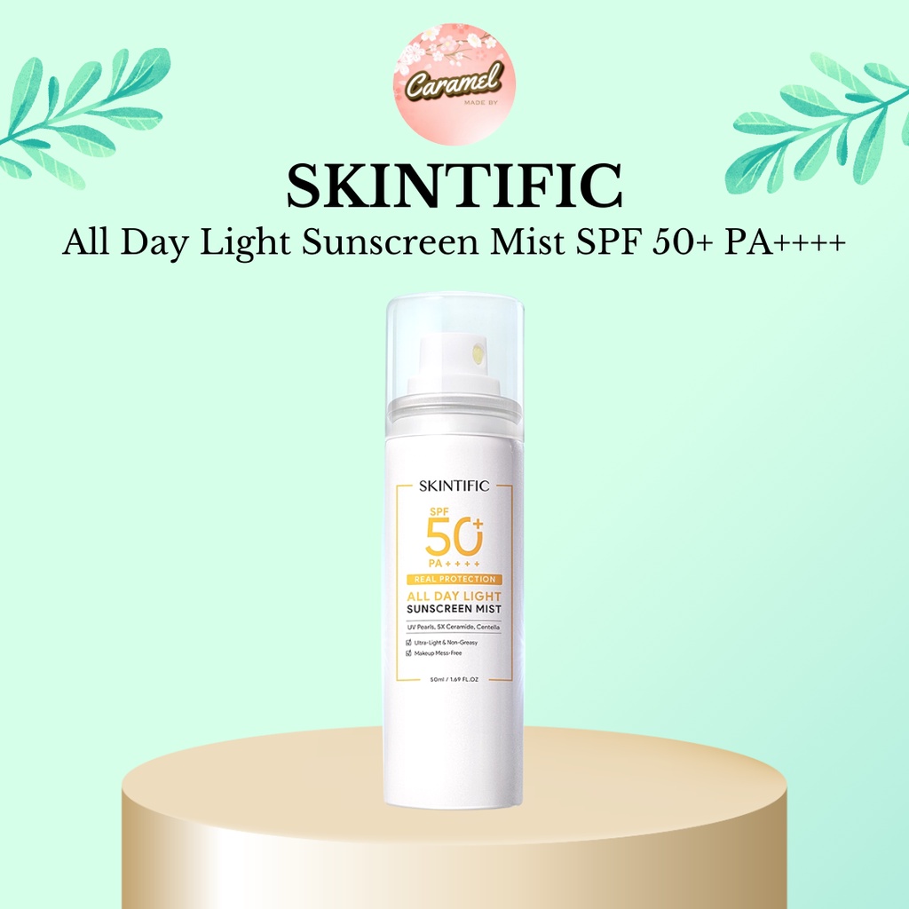 Jual SKINTIFIC All Day Light Sunscreen Mist SPF 50+ PA++++ Spray Anti UV Wajah Badan | Shopee ...