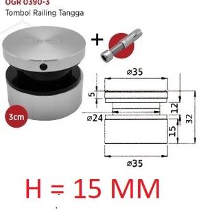 Jual Glass Connector Railing Konektor Kaca Tembok Pin Baut Konektor ...