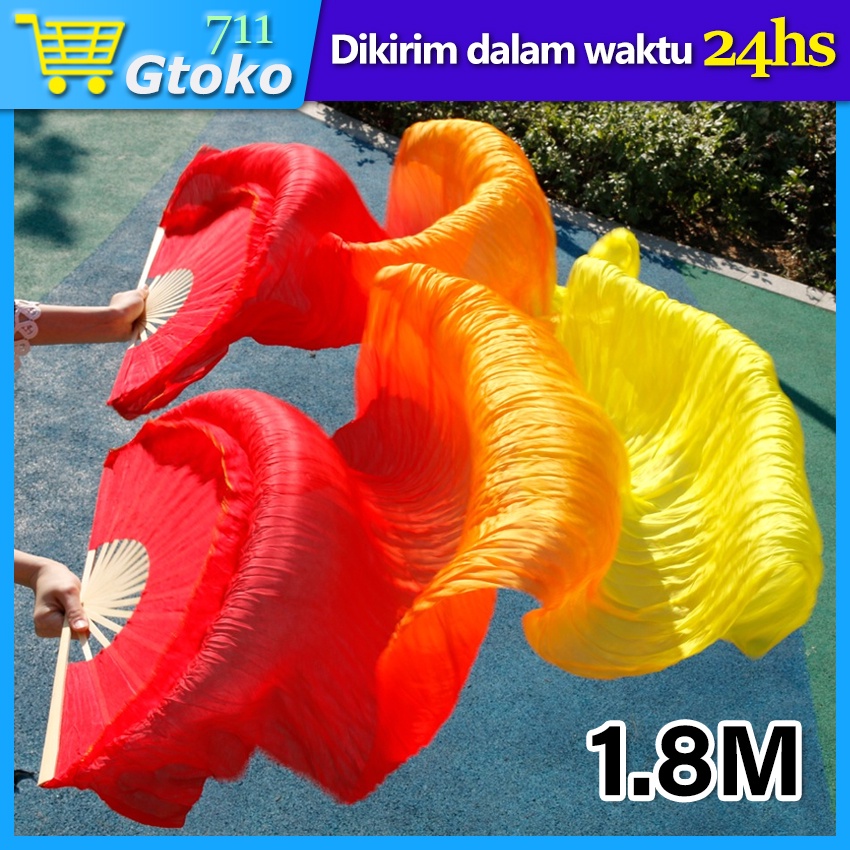 Jual Kipas Tangan Bambu Sutra Panjang 1.8m Belly Dance Alat Tari Props ...