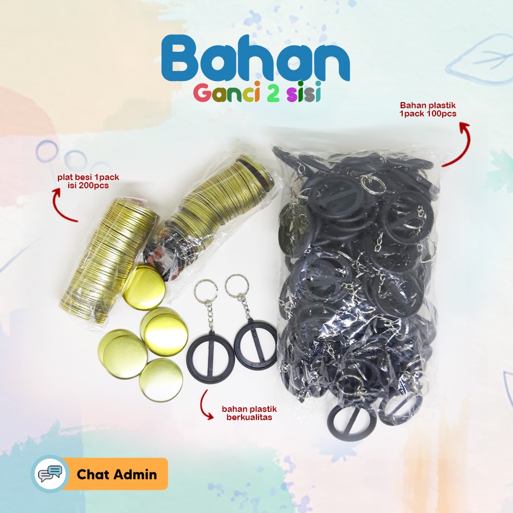 Jual Bahan Baku Gantungan Kunci 2sisi / PIN Ganci 45mm / Ganci Bolak ...