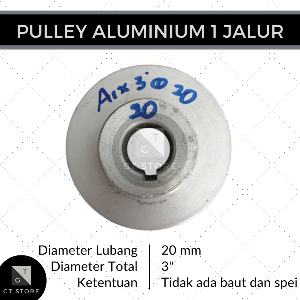 Jual Puli Pully Pulley Aluminium Dinamo Mesin Kompresor A1 3 Inch As 20 ...