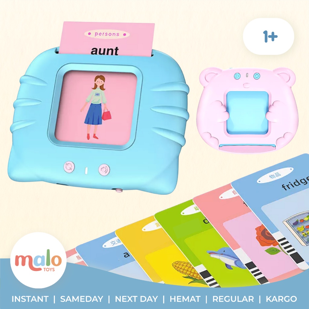 Jual MALOTOYS - Card Reader English Education Sound Cat Bear Smart ...
