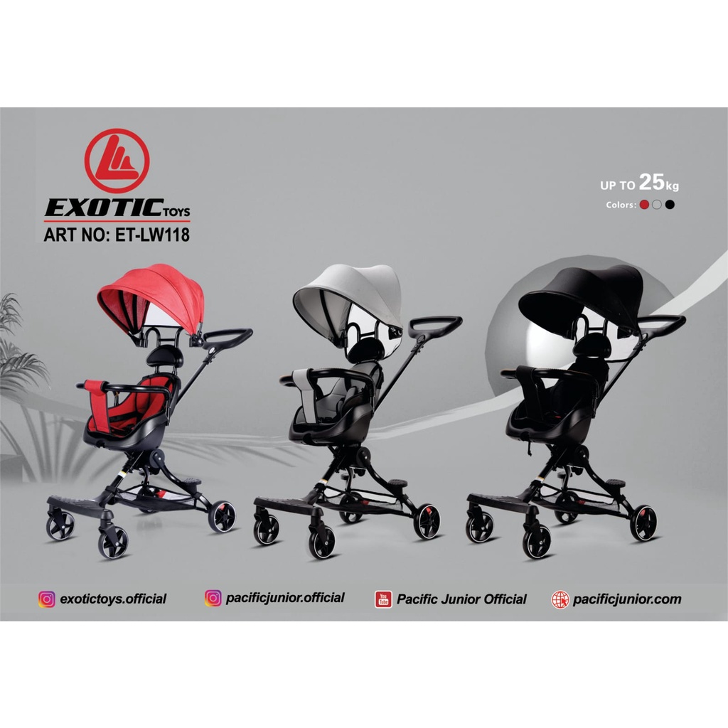 Jual Kereta Dorong Magic Stroller Exotic ET-LW118 (EGG) Bisa Bolak ...