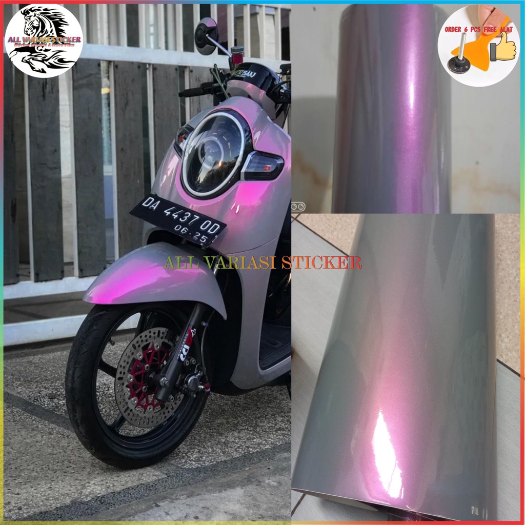Jual Stiker motor warna flip grey abu hijau ungu biru volcano pelangi ...