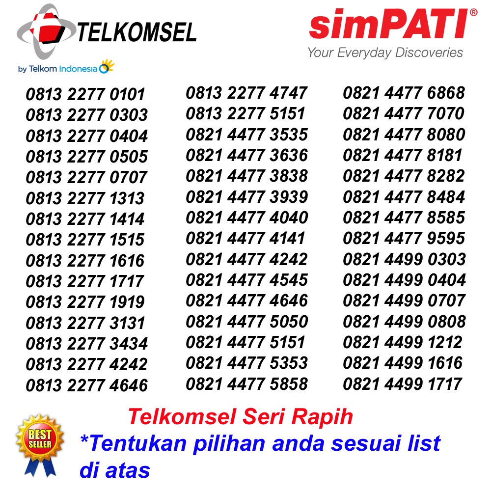 Jual Kartu Cantik Simpati Loop ABAB CCDD Super perdana Telkomsel nomor ...