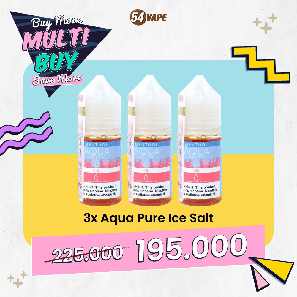 Jual Paket 3 Liquid Aqua Pure Ice Salt 30ml | Shopee Indonesia
