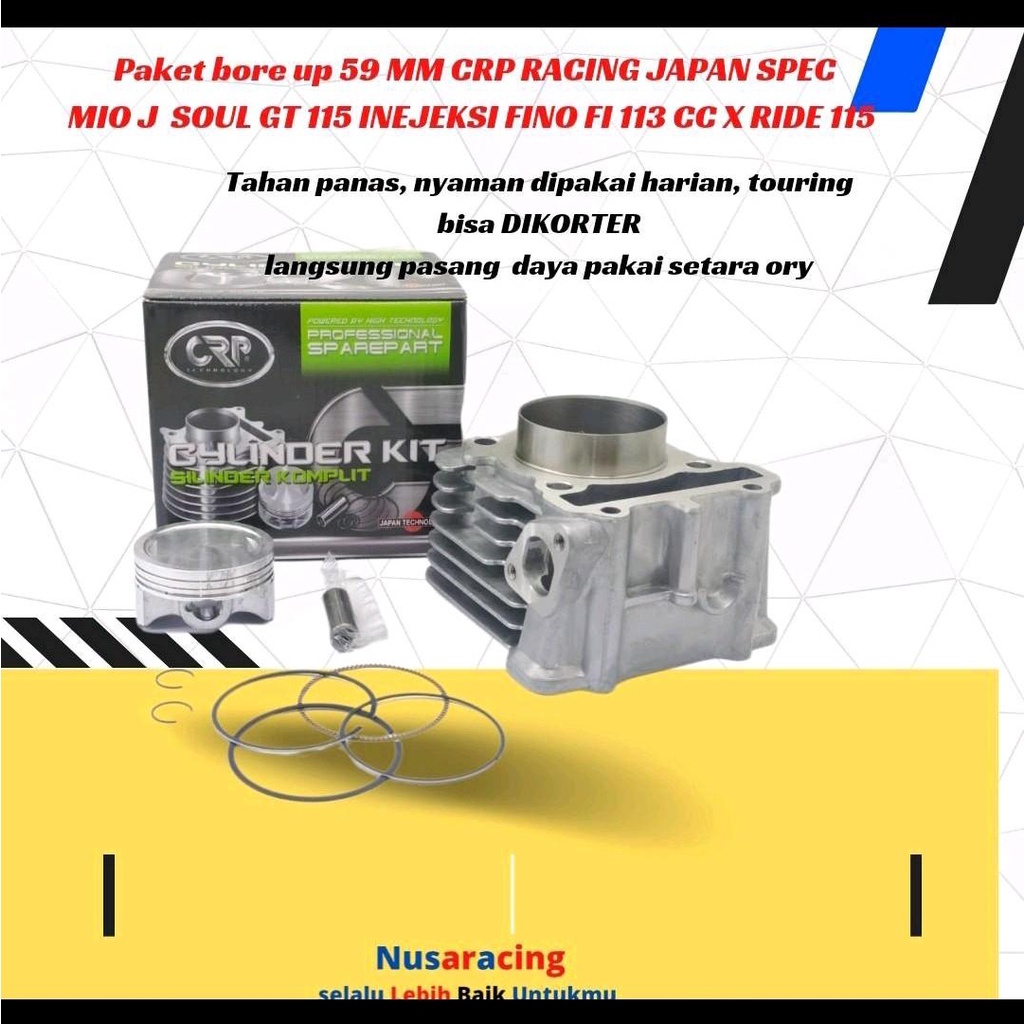 Jual PAKET BLOK SEHER BORE UP 59 MM 160 CC MIO J XRIDE 115 MIO SOUL GT 115 FINO FI 115 CRP JAPAN ...