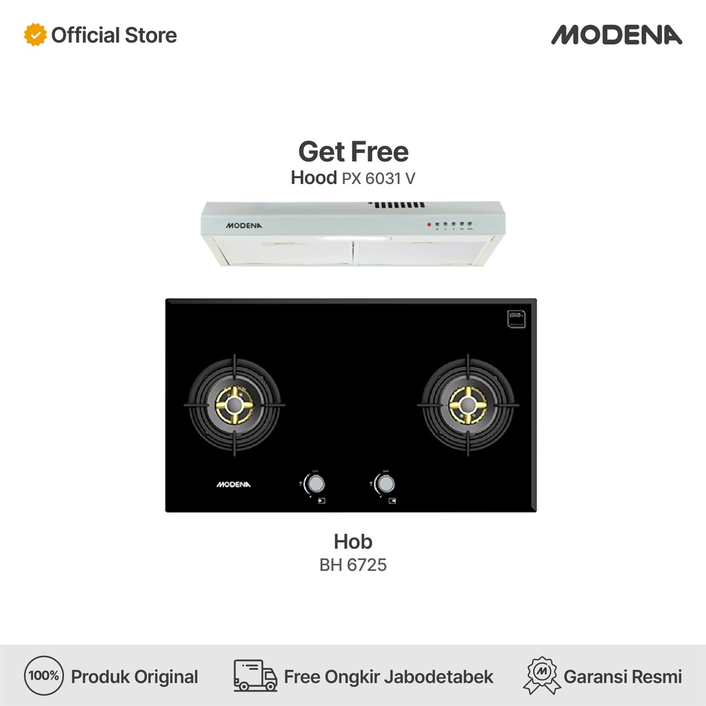 Jual MODENA Built-in Gas Hob - BH 6725 LF | Shopee Indonesia