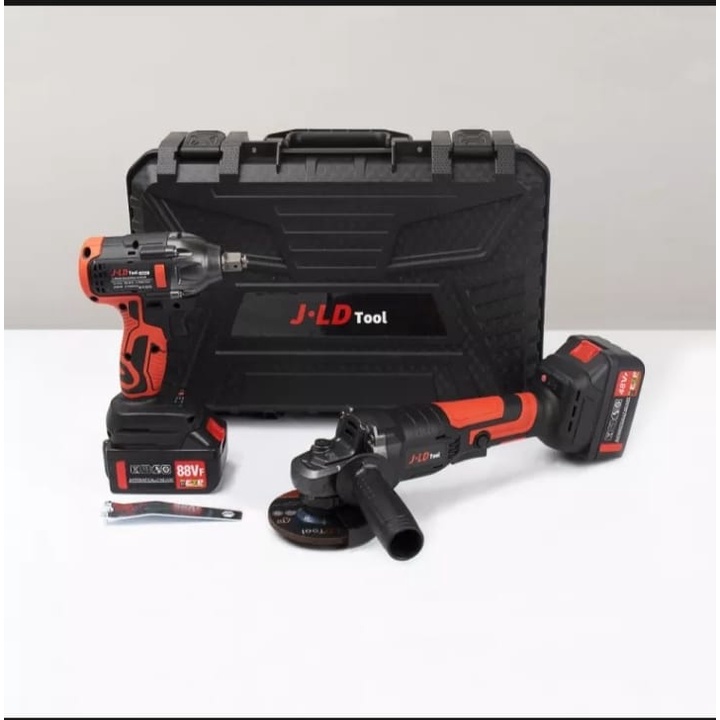 Jual PAKET IMPACT WRENCH + GERINDA CORDLESS JLD ORIGINAL JV88+M10 ...