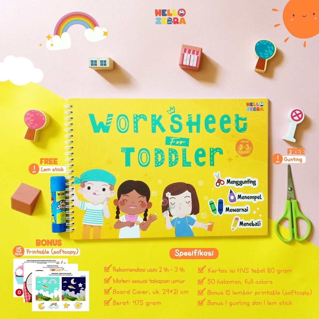 Jual Worksheet for Toddler | Buku Menggunting Anak PAUD | Buku Gunting ...
