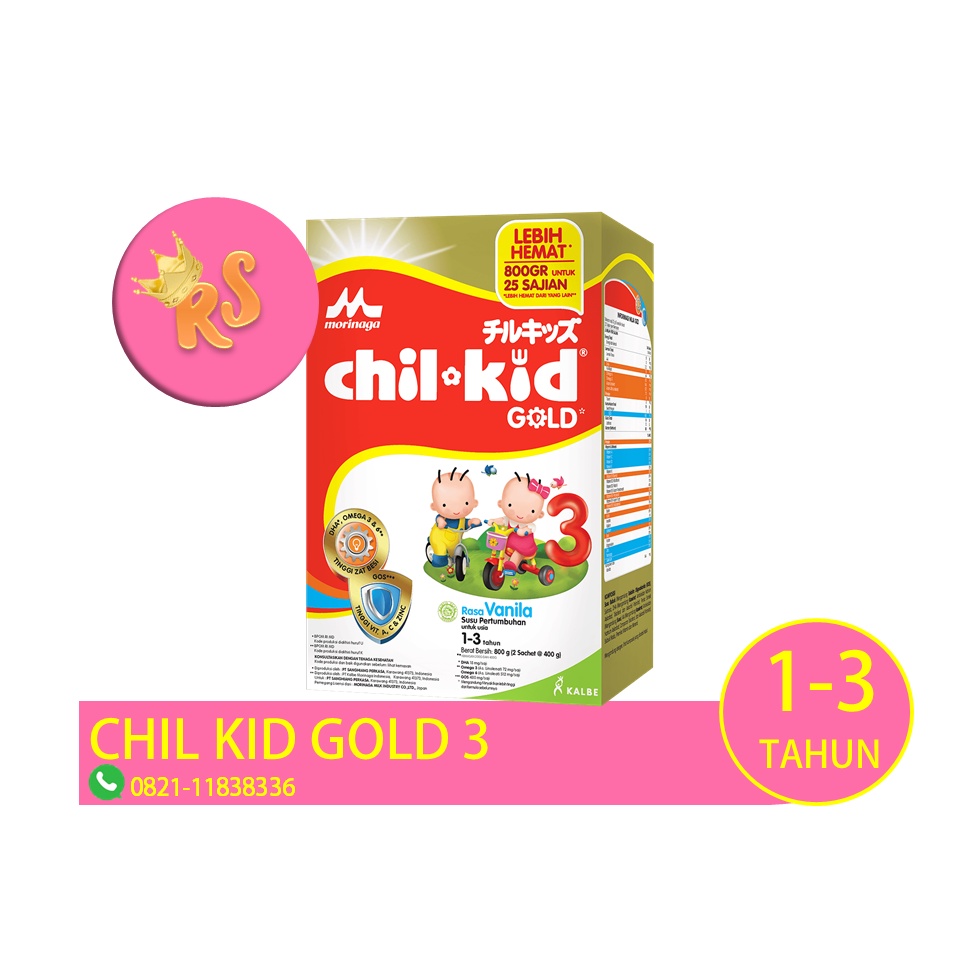 Jual Morinaga Chil Kid Gold 3 Vanila 800 gr (2 sachet @400gr) | Shopee ...