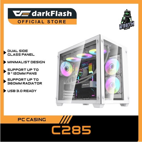 Jual darkFlash C285 ATX PC Casing [No Fan] ATX/ M-ATX/ ITX | Shopee ...
