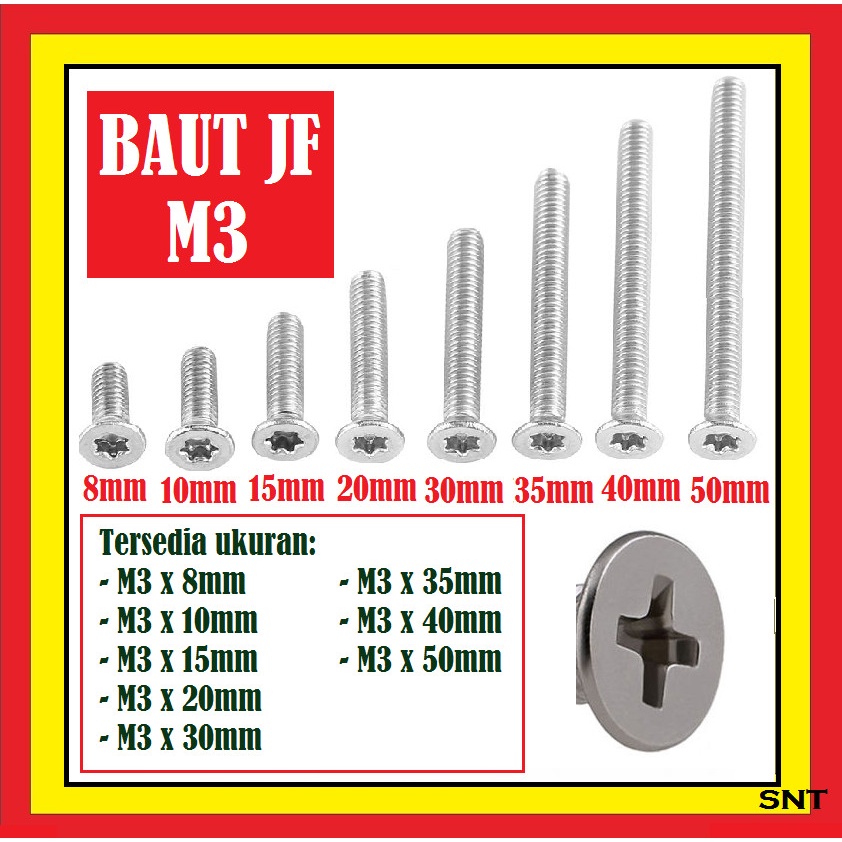Jual BAUT JF M3 8 10 15 20 30 35 40 50 MUR PENGENCANG SEKRUP BAUD PUTIH GALVANIS | Shopee Indonesia