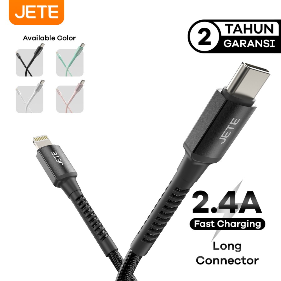 Jual Kabel Data Type C to Lightning PD 20W Fast Charging 2.4A JETE CA2 ...
