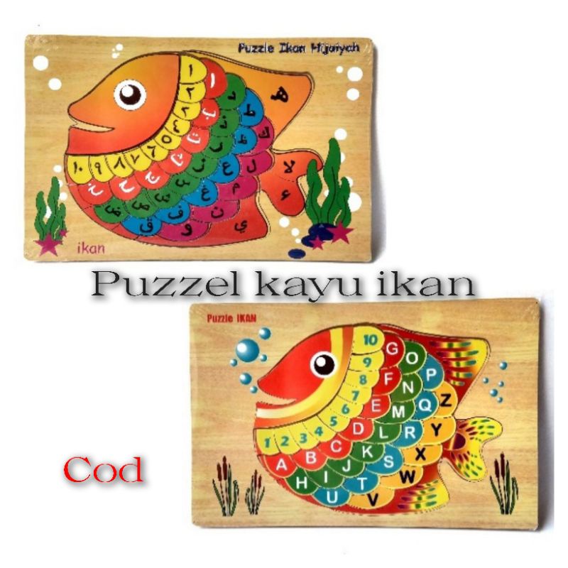 Jual Puzzel kayu,puzzel murah,puzzel anak,puzzel ikan huruf dan ...