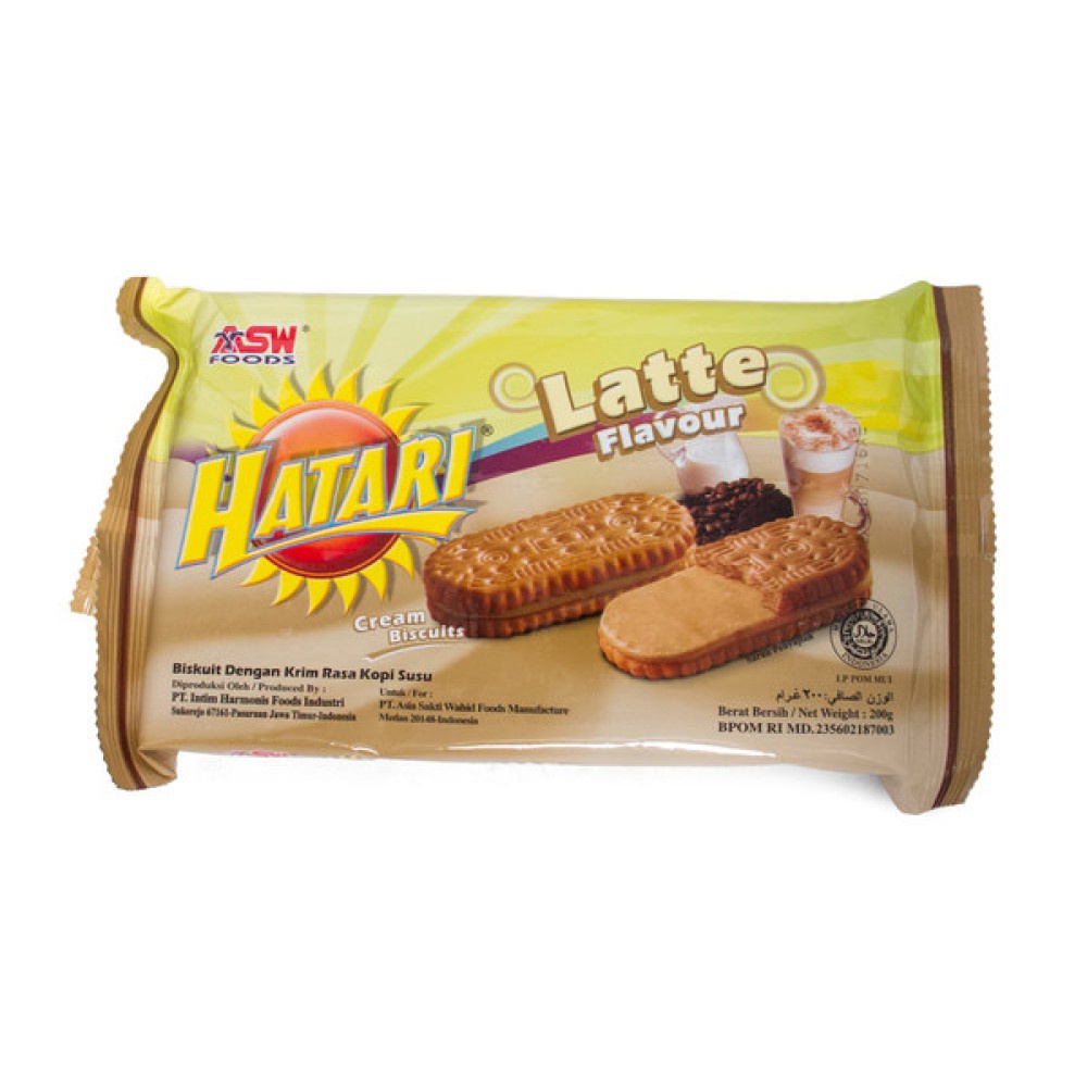 Jual HATARI Cream Biscuit Latte Flavour 200gr | Shopee Indonesia
