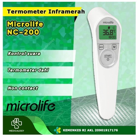 Jual Termometer Non Contact Microlife NC-200 - Thermometer Digital Infrared | Shopee Indonesia