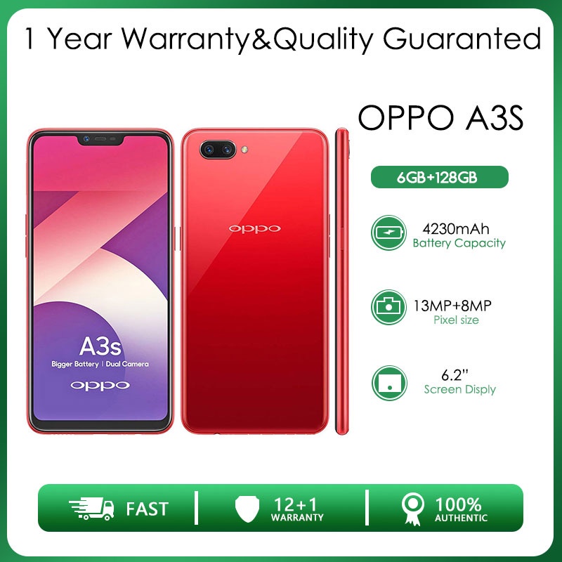 Jual OPPO A3S RAM 6/128 GB 6.2inch Layar HD besar BARU SEGEL satu tahun GARANSI | Shopee Indonesia