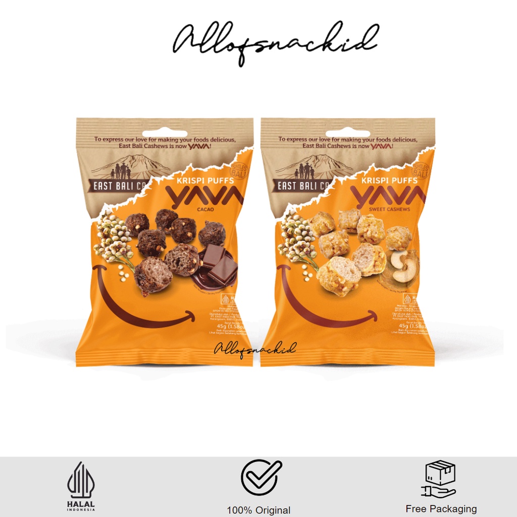 Jual East Bali Cashew - YAVA - Krispi Puffs - 45gr - Cacao - Sweet ...