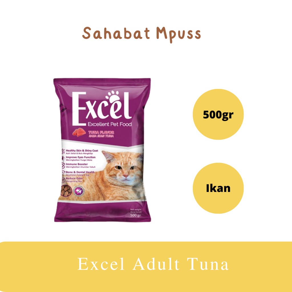 Jual EXCEL Adult Tuna Kibble Ikan 500gr/ Excel Ungu/ Excel Dewasa ...