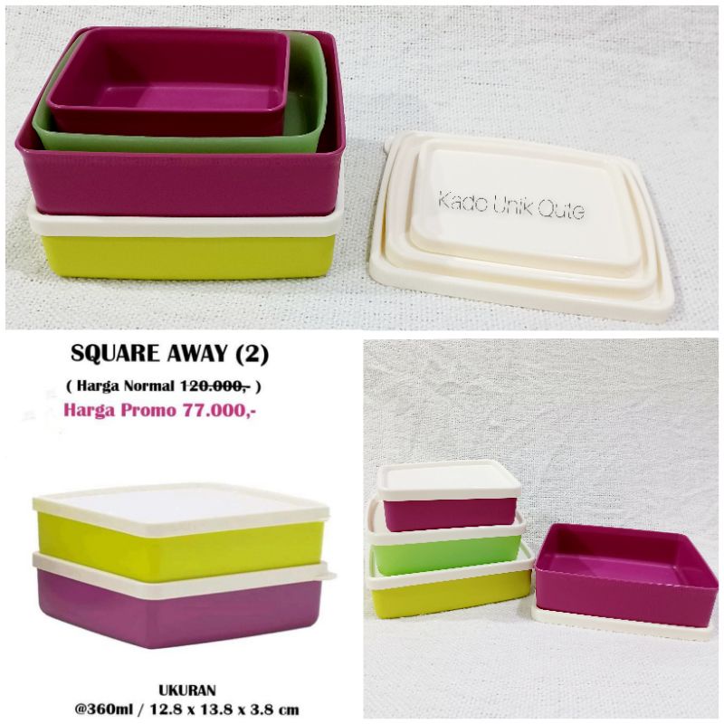 Jual Square Away Kotak makan by Tupperware | Shopee Indonesia