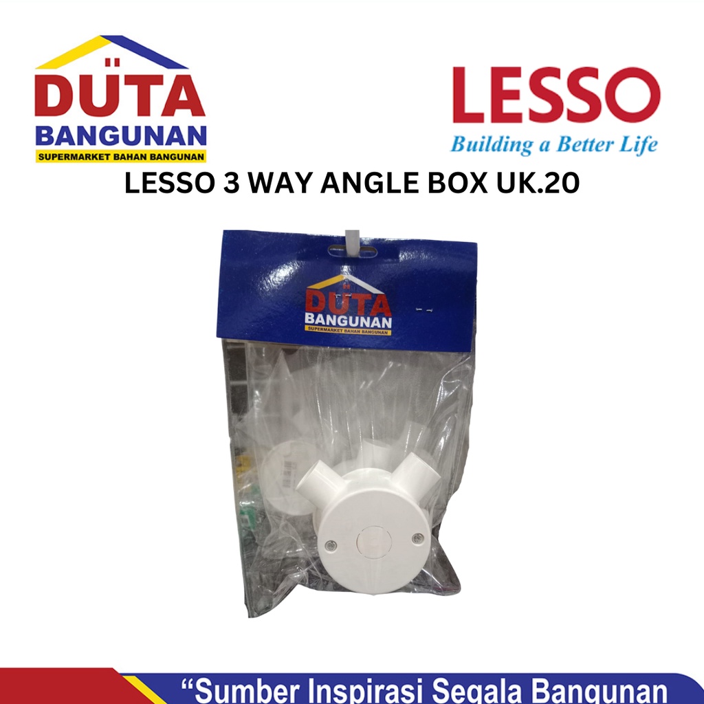 Jual Fitting Cabang 3 Pipa LESSO 3 Way Angle Box UK.20 | Shopee Indonesia