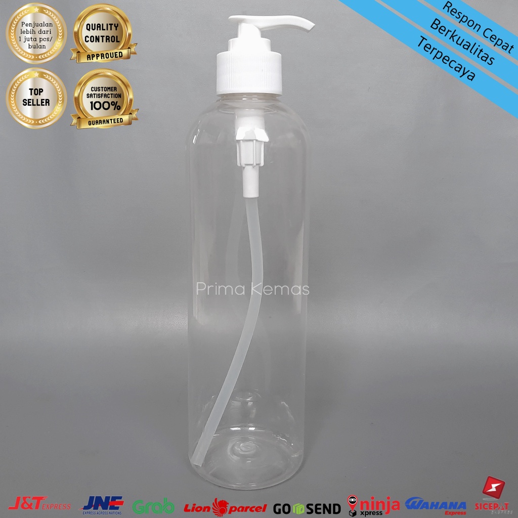 Jual Botol Pump 500 ml - botol sabun - botol sanitizer - PET 500 ml Pump Lotion Putih | Shopee ...