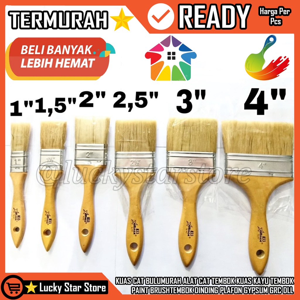 Jual KUAS CAT ALAT CAT MINYAK BESI KAYU ROLLER TEMBOK AIR BRUSH KUAS ...