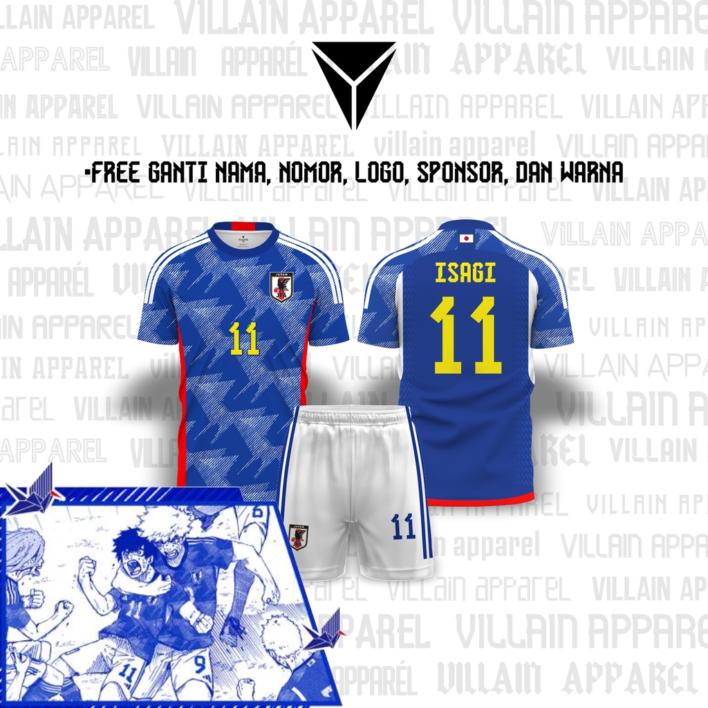 Jual Jersey Futsal & Football Motif VL Replika Anime Timnas Japan Blue ...