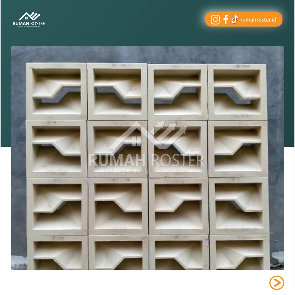 Jual Roster Beton Anti Tampias /Roster Beton Minimalis Motif Petir (2 ...