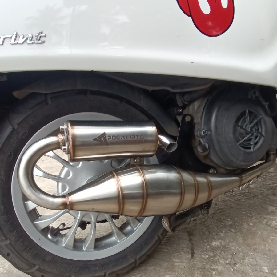 Jual knalpot vespa matic sprint primavera custom Udang atas stainless ...