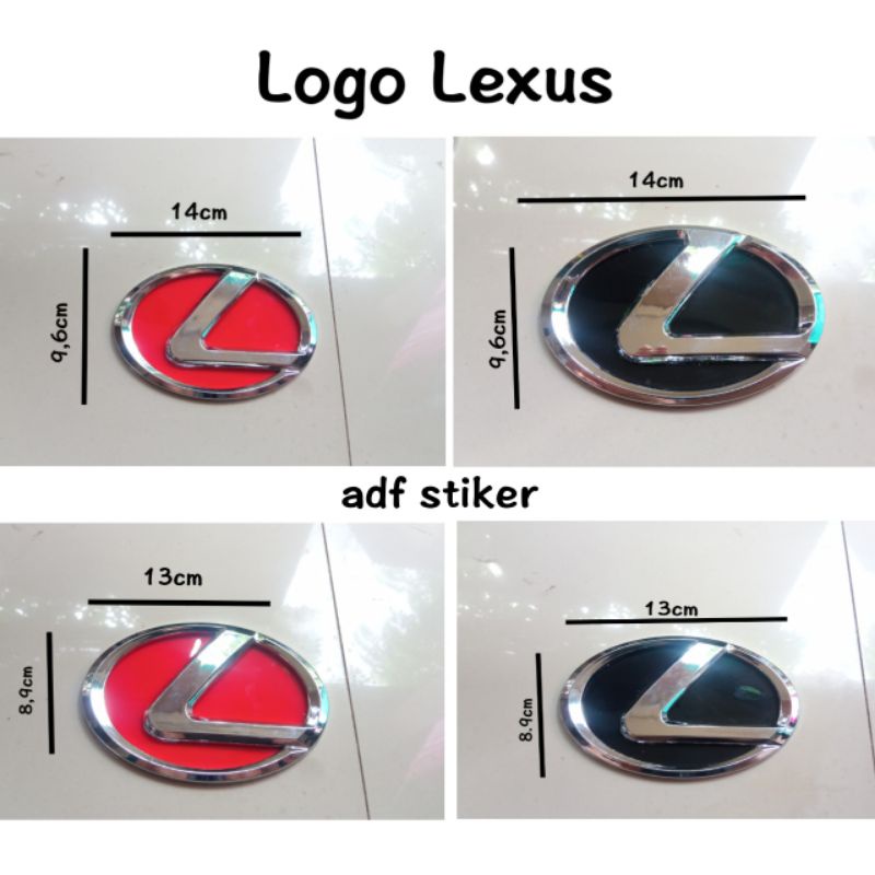 Jual Logo Lexus merah hitam / emblem mobil Lexus ukuran 13cm 14 cm ...