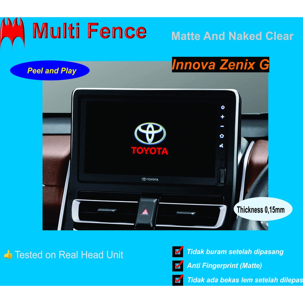Jual Screen Guard Head Unit Innova Zenix Type G 2022 | Shopee Indonesia