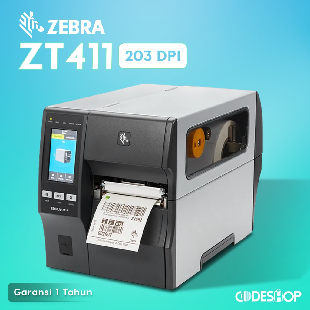 Jual Printer Barcode Zebra ZT411 203DPI Industrial Port USB | Shopee ...