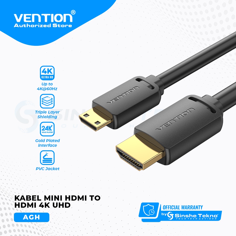 Jual VENTION Kabel Mini HDMI to hdmi Male to male for camera Vga gaming Ps | Shopee Indonesia
