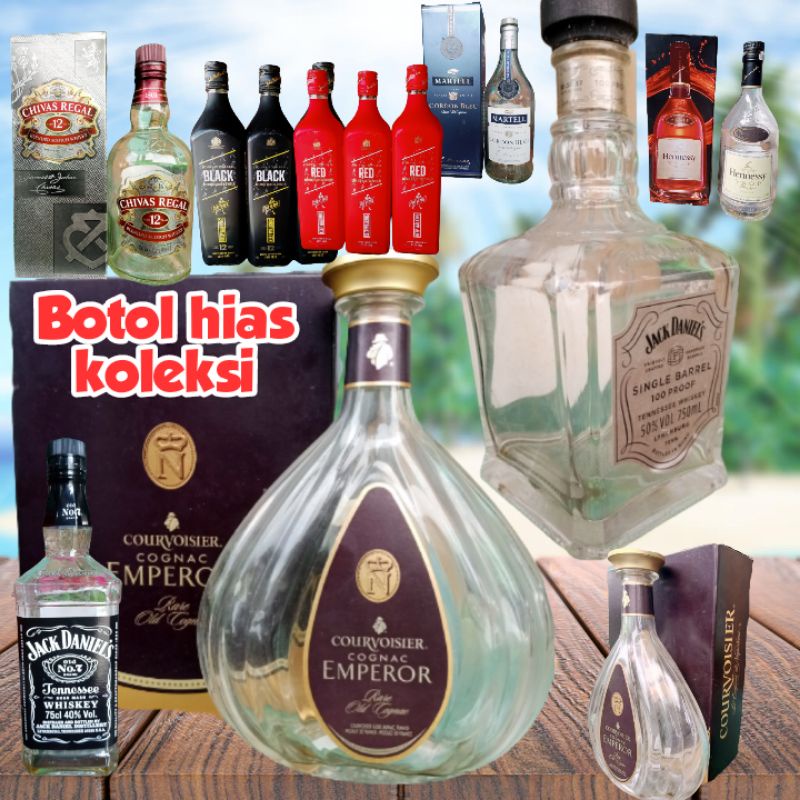 Jual Botol Kaca Hias Bekas Minuman Import Hiasan Unik Pajangan Koleksi ...
