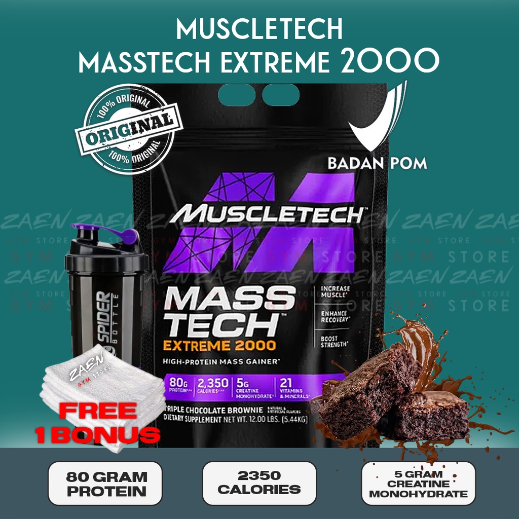 Jual Muscletech Masstech Extreme 2000 12 Lbs Mass Gainer | Shopee Indonesia