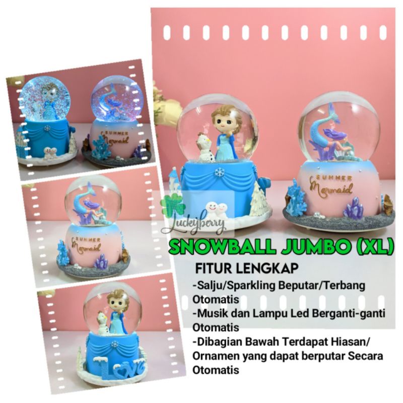 Jual FITUR LENGKAP SNOWBALL / Pajangan Bola Kaca Musik Air BOX FROZEN ...