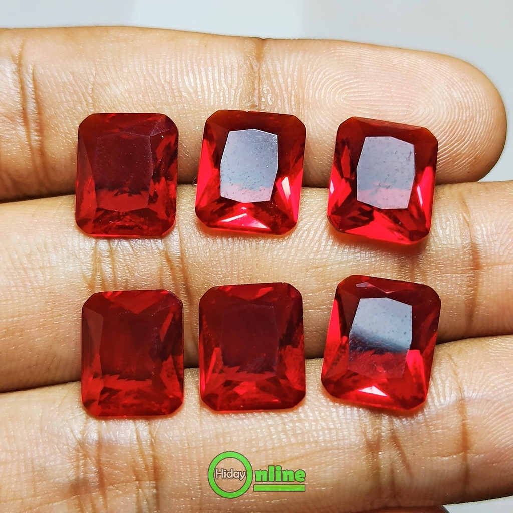 Jual MURAH BATU PERMATA MERAH SIAM KOTAK OCTAGON 12MM | Shopee Indonesia