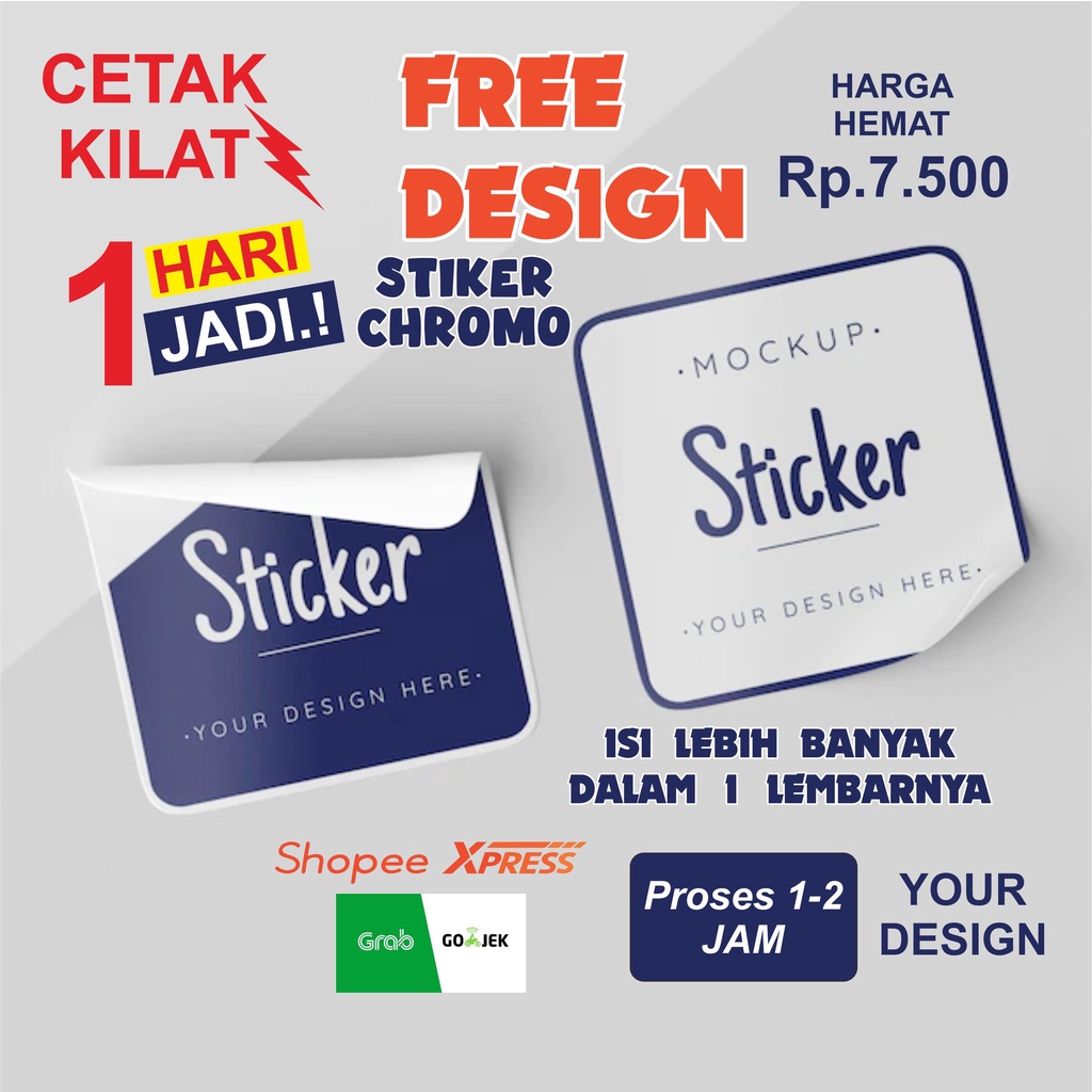 Jual Cetak Stiker Label Crhomo / Cetak Stiker Logo Usaha / Cetak Stiker ...