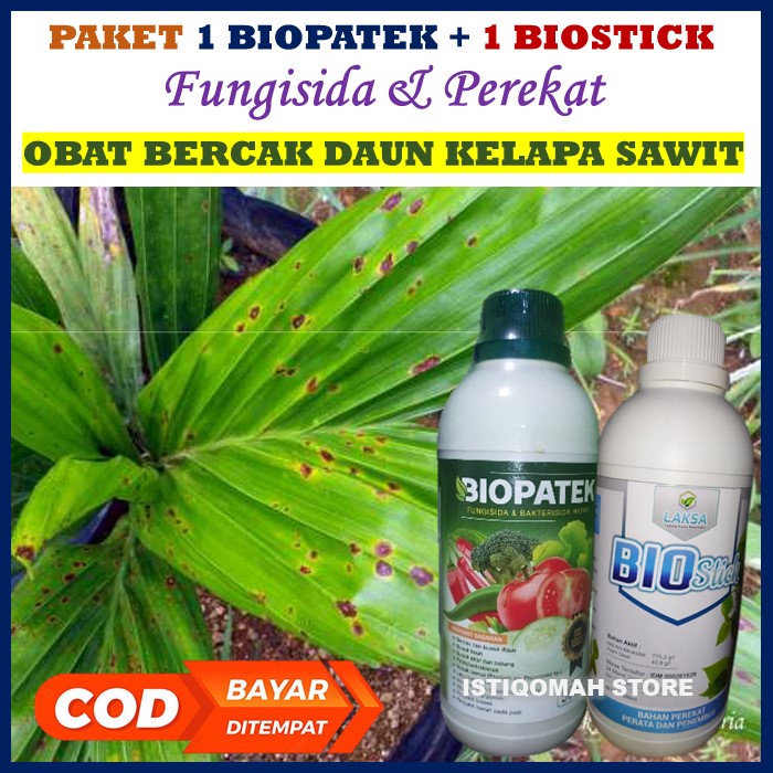 Jual PAKET Obat Bercak Daun Kelapa Sawit 1 BIOPATEK + 1 BIO STICK Perekat di Musim Hujan ...