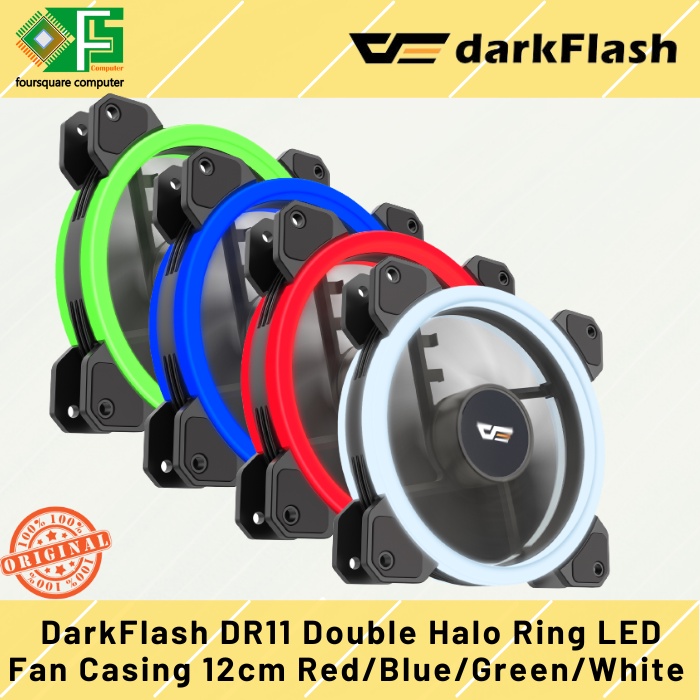 Jual Fan Casing Darkflash DR11 Double Halo Ring 12cm LED Putih / Merah ...